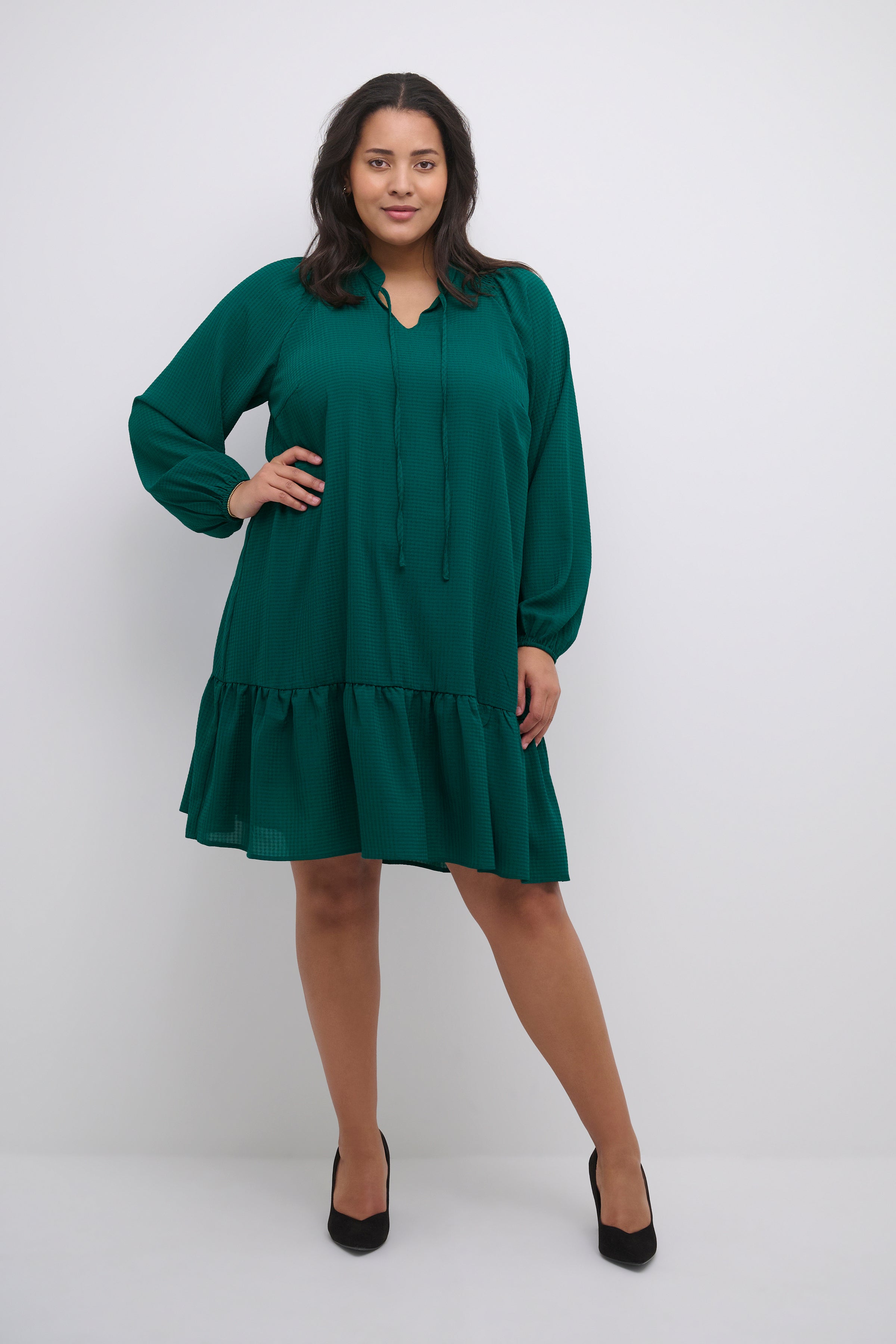 Kaffe Curve Dory Green Dress | Plus Size Clothing | Wardrobeplus.ie