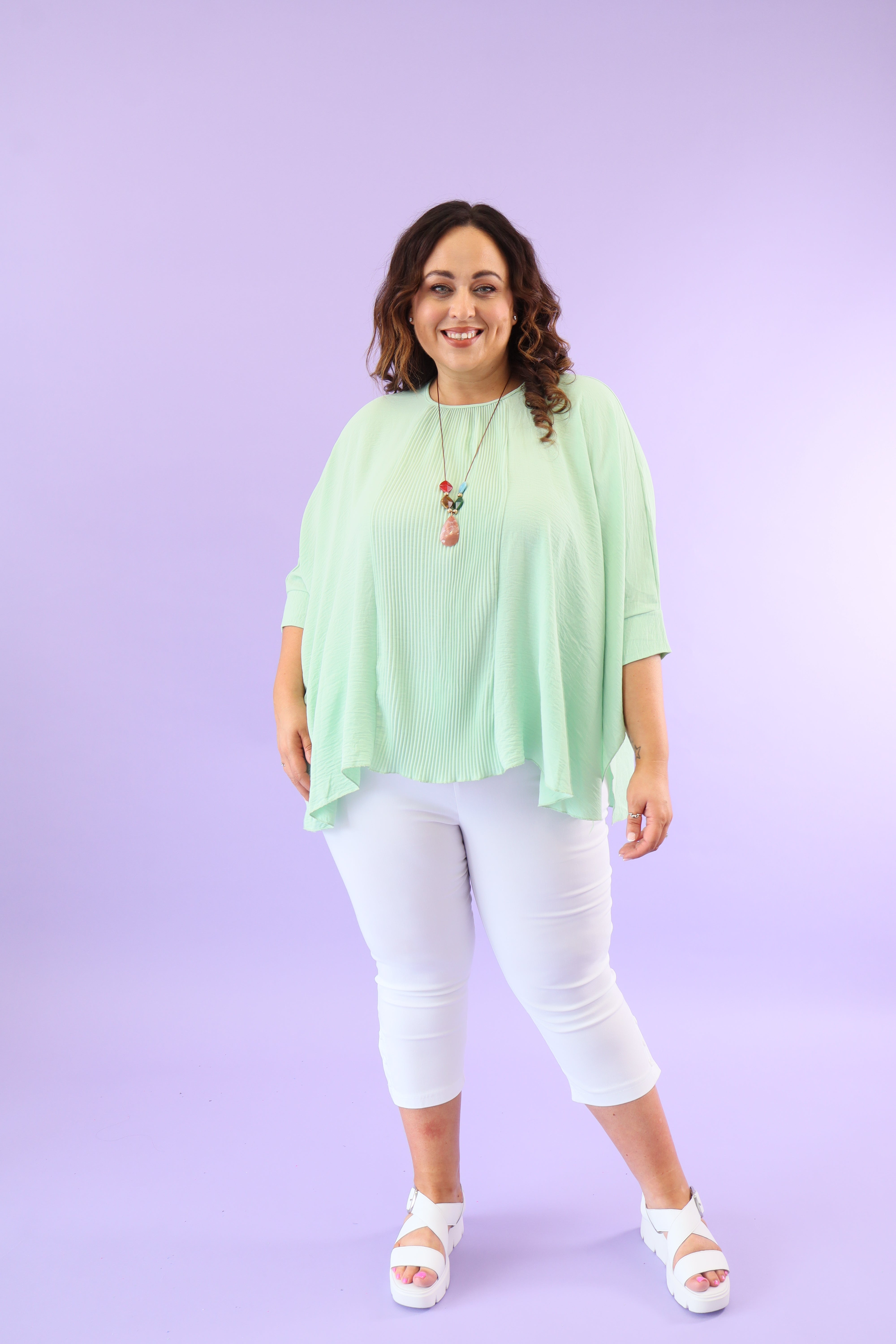 Mira Blouse in Green | Plus Size Clothing | Wardrobeplus.ie