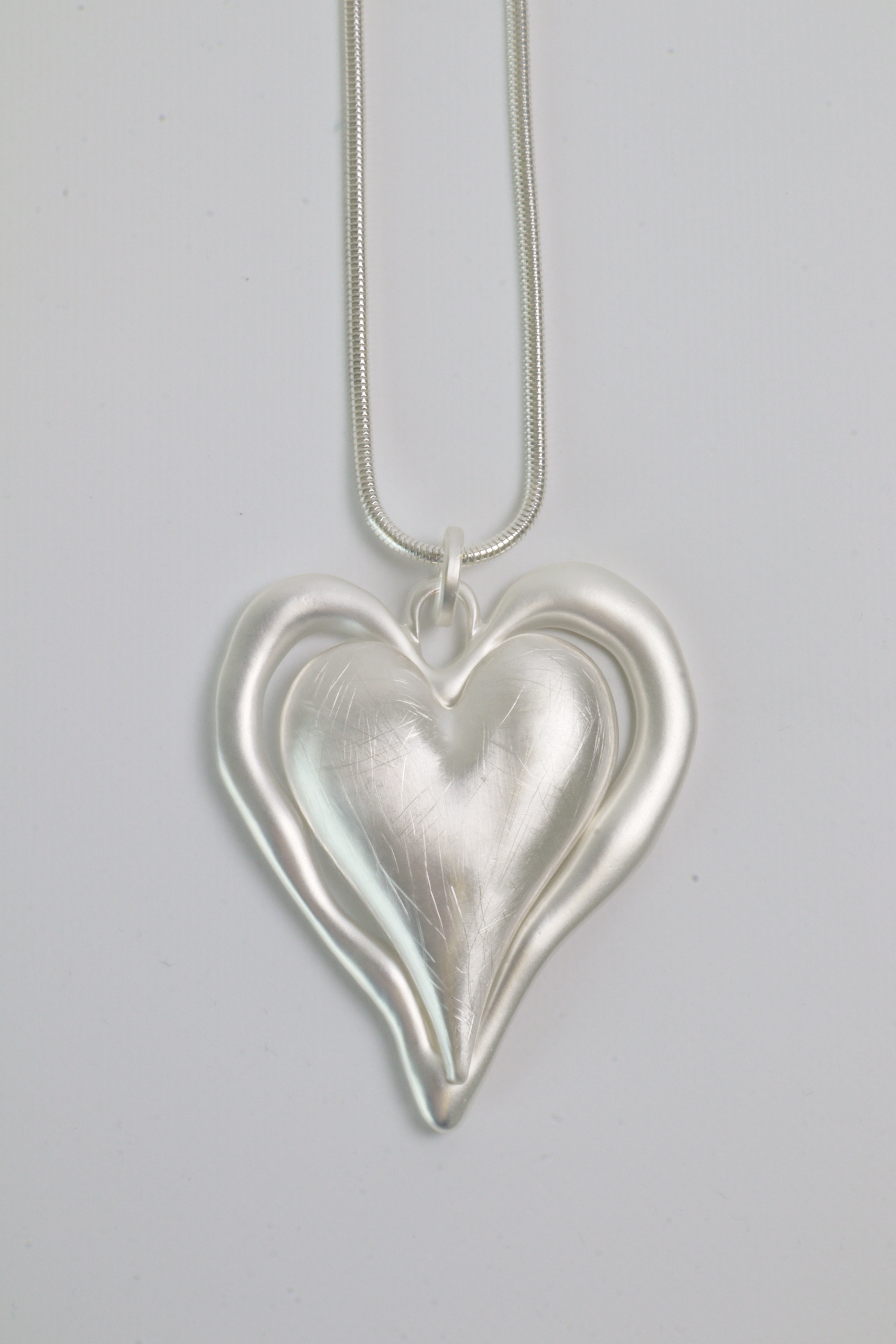 Anna Heart Necklace in Silver | Plus Size Clothing | Wardrobeplus.ie