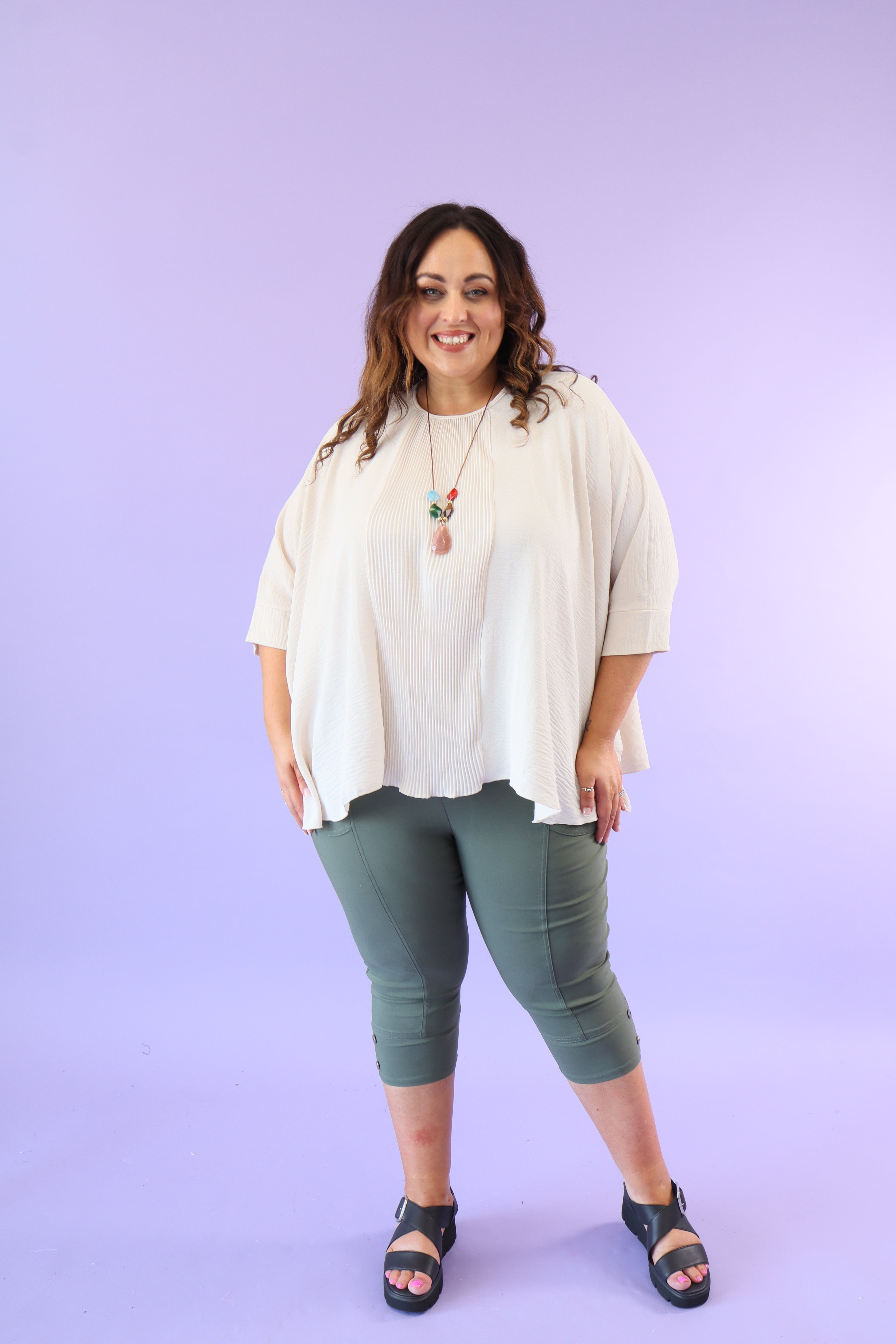 Mira Blouse in Beige | Plus Size Clothing | Wardrobeplus.ie