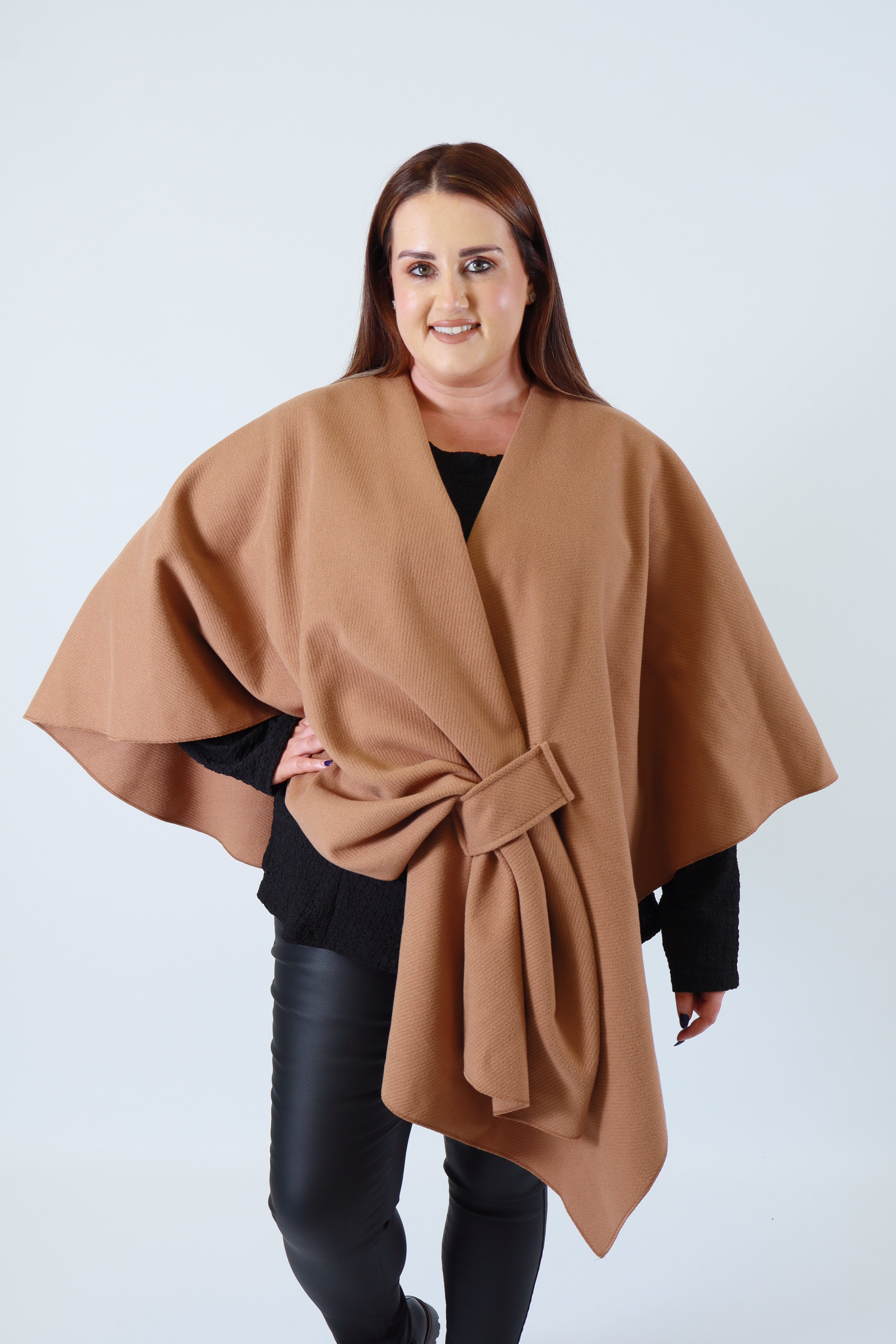 Ally Cape in Tan | Plus Size Clothing | Wardrobeplus.ie