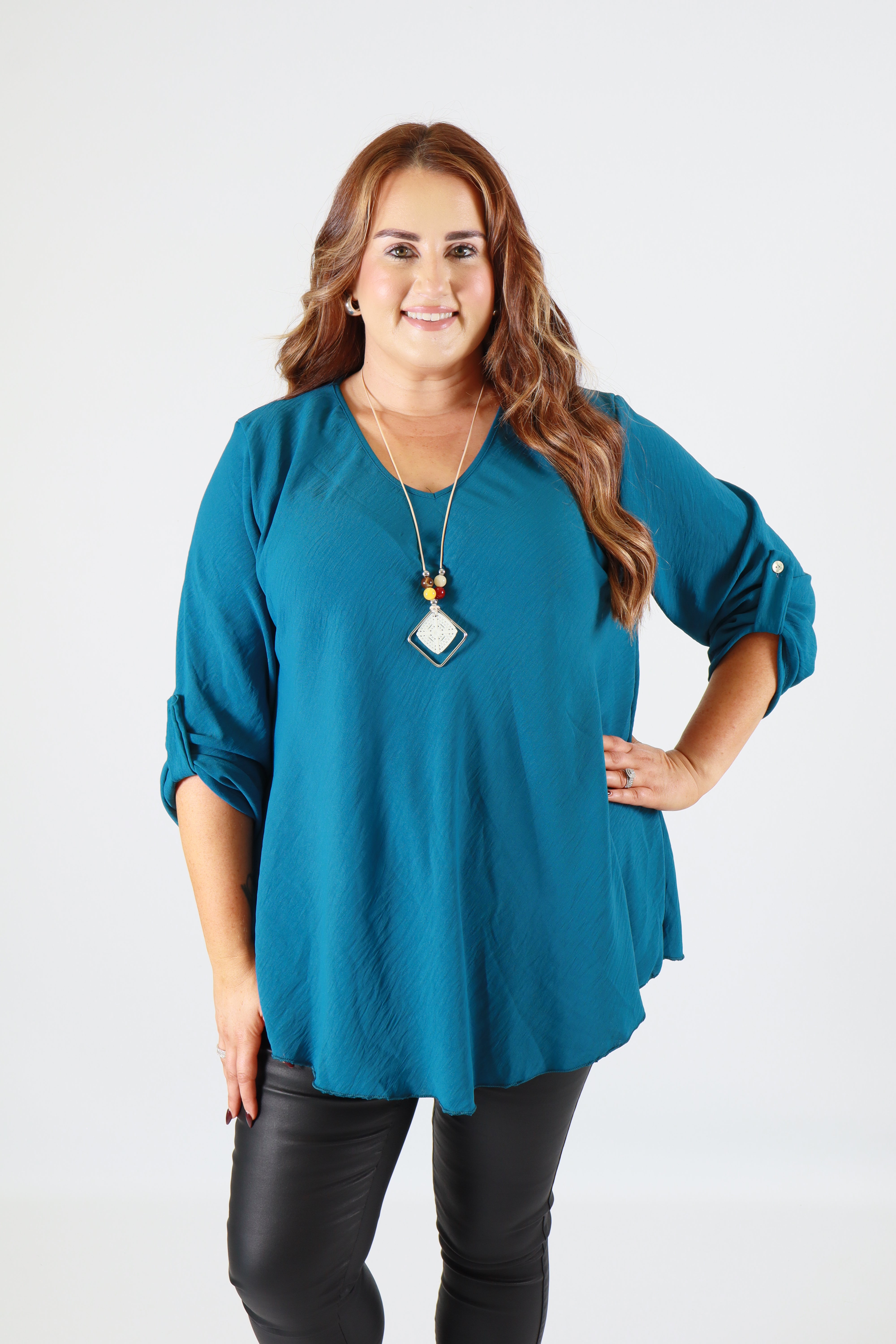 Molly Blouse in Teal | Plus Size Tops | Wardrobeplus.ie