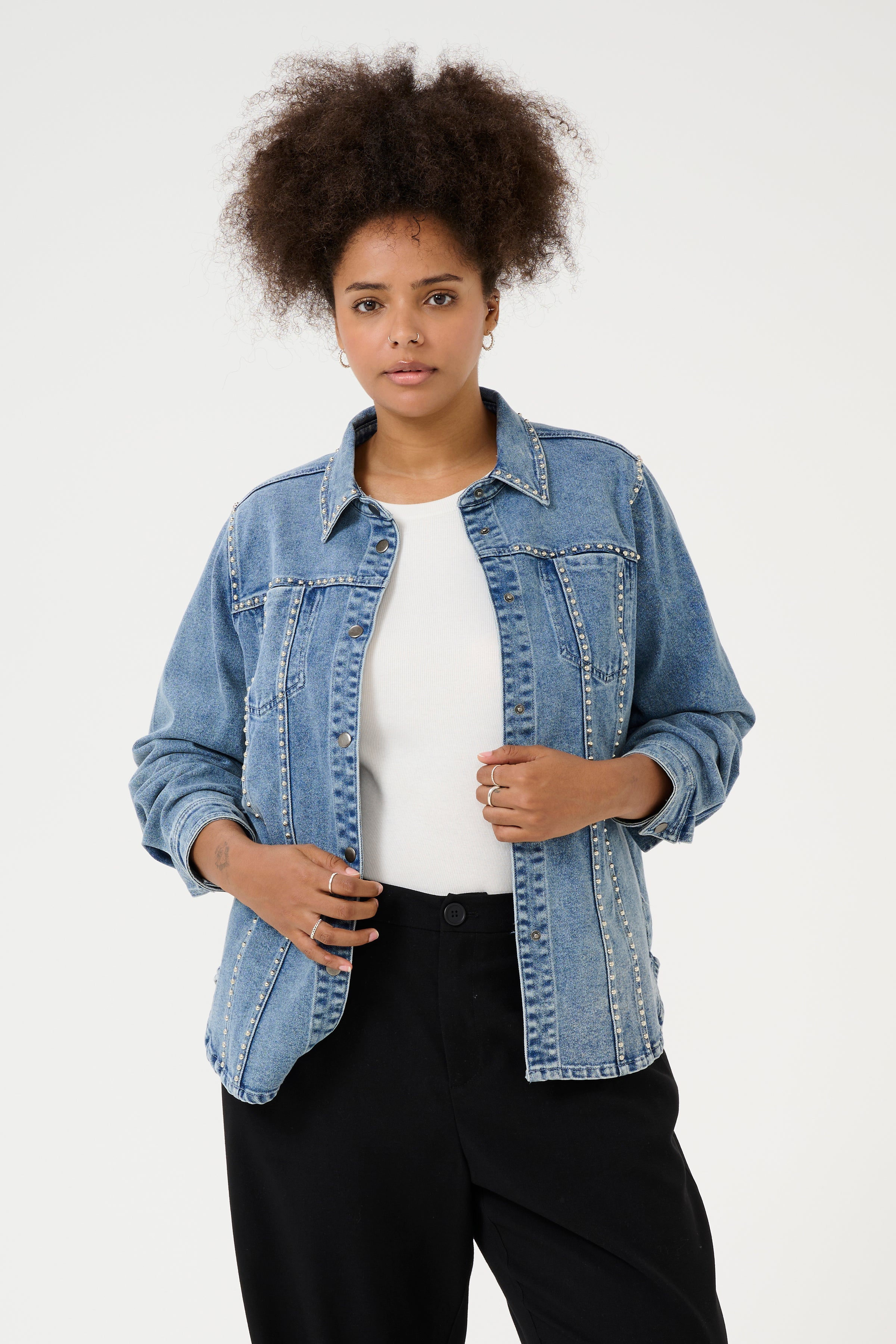Kaffe Curve Darina Denim Jacket | Plus Size Clothes | Wardrobeplus.ie
