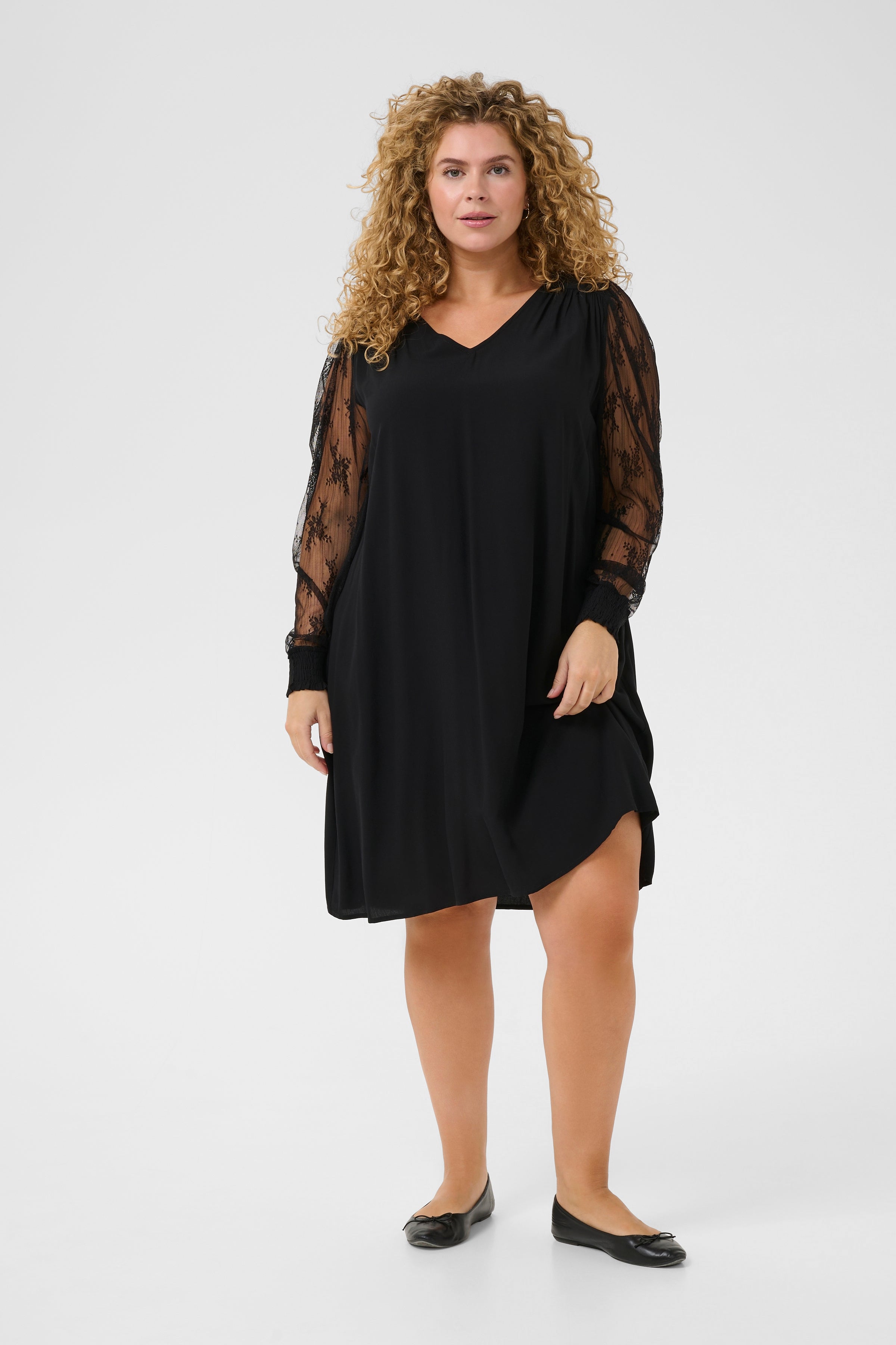 Kaffe Curve Freya Dress Black | Plus Size Dresses | Wardrobeplus.ie