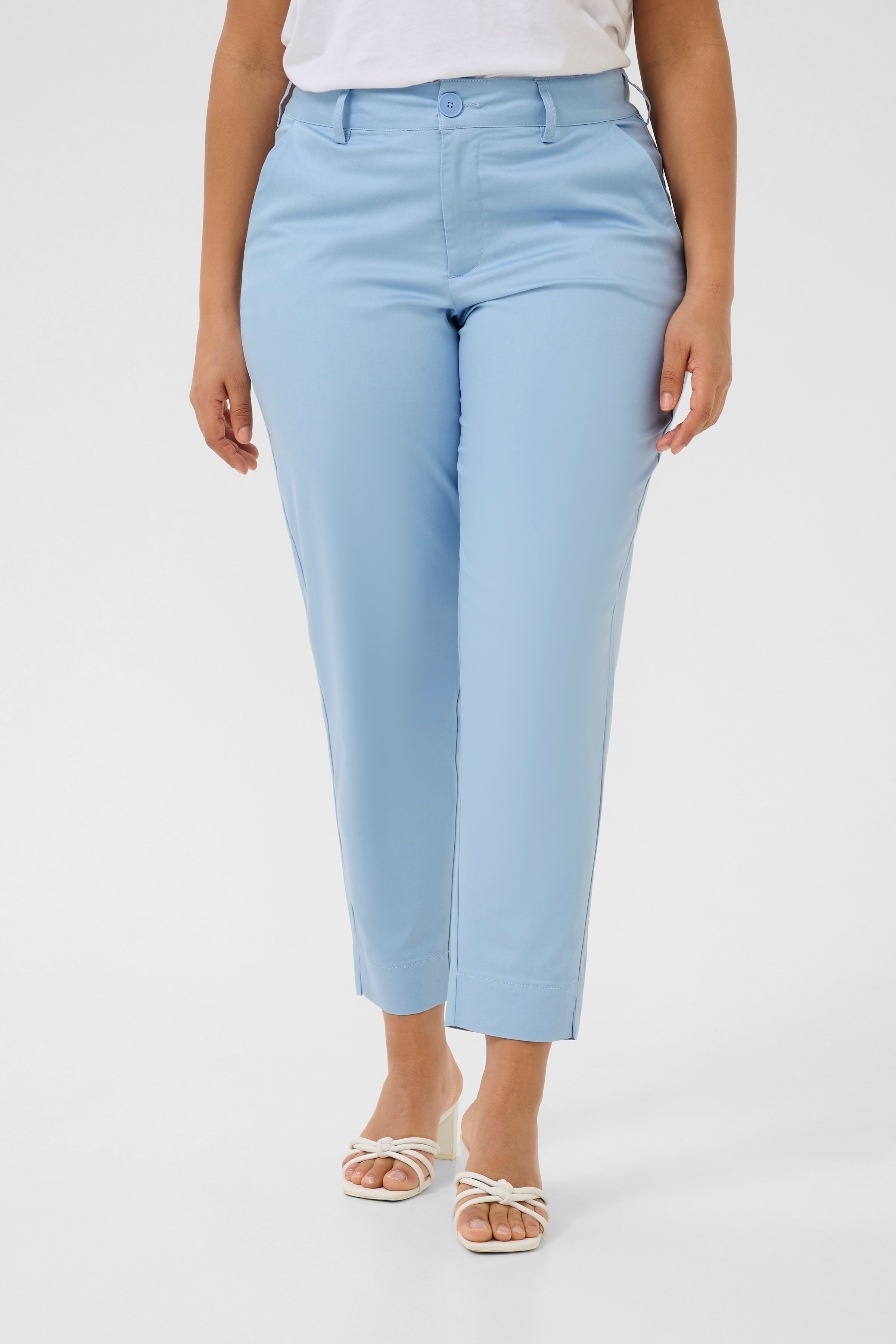 Kaffe Curve Leana Chino Blue | Plus Size Trousers | Wardrobeplus.ie
