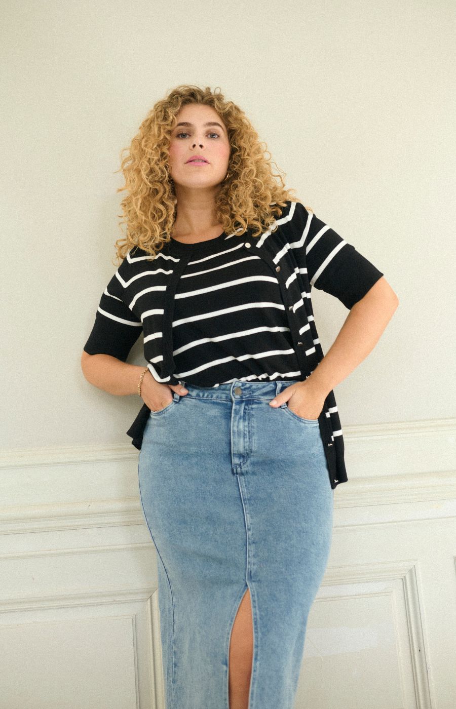 Kaffe Curve Lizzy Cardigan Black | Plus Size Tops | Wardrobeplus.ie