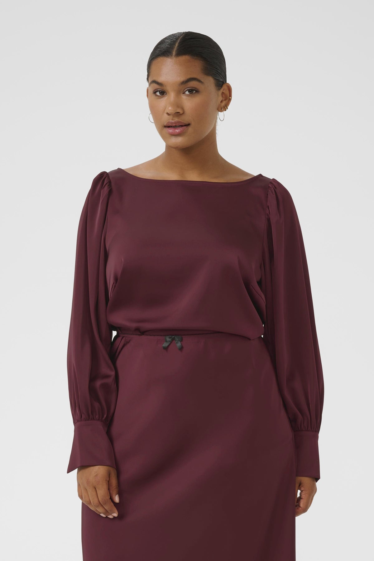 Kaffe Curve Malorie Blouse Wine | Plus Size Tops | Wardrobeplus.ie