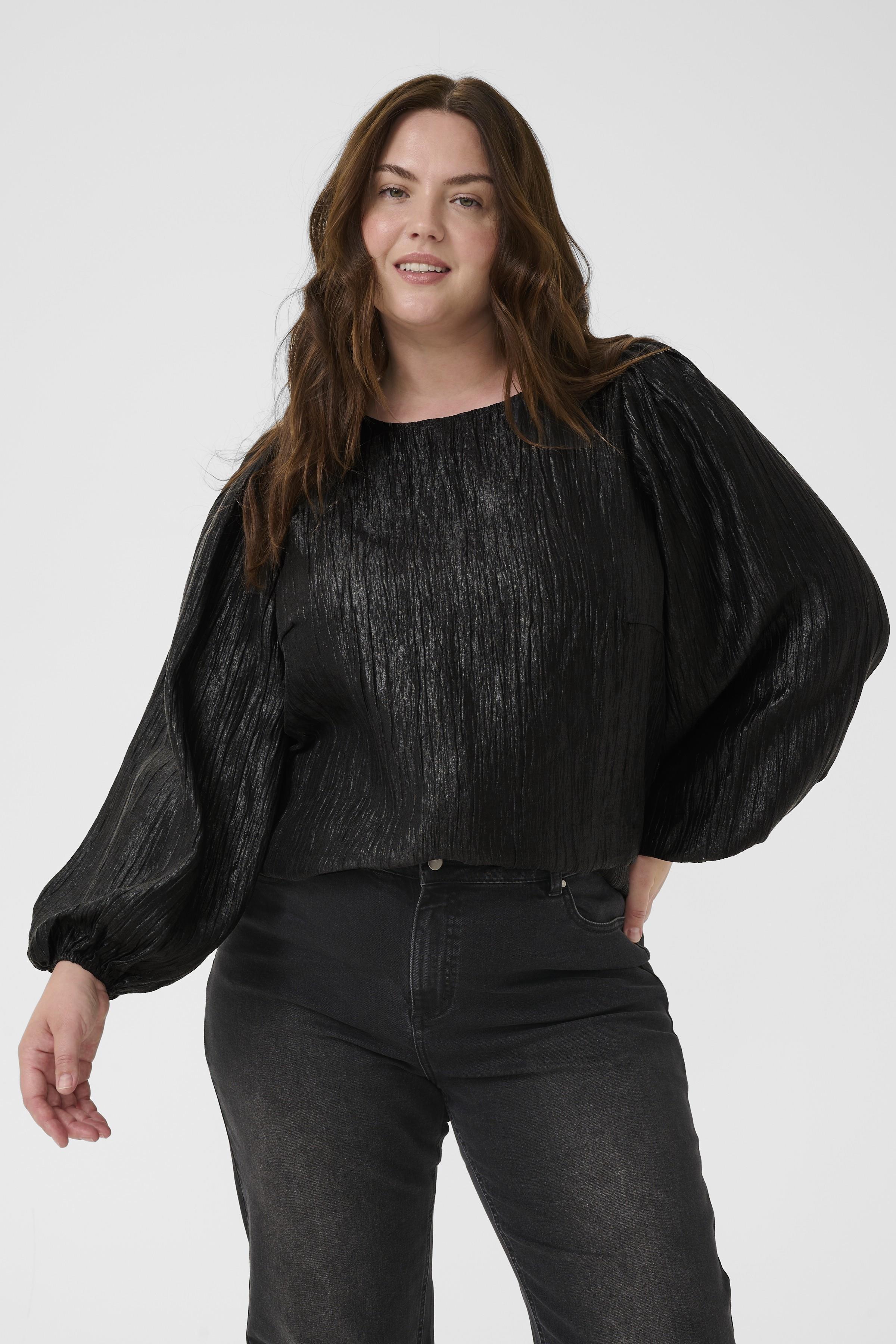 Kaffe Curve Rizza Blouse Black | Plus Size Tops | Wardrobeplus.ie