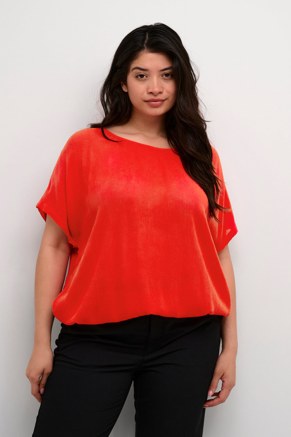 Kaffe Curve Stanley Blouse Red | Plus Size Tops | Wardrobeplus.ie