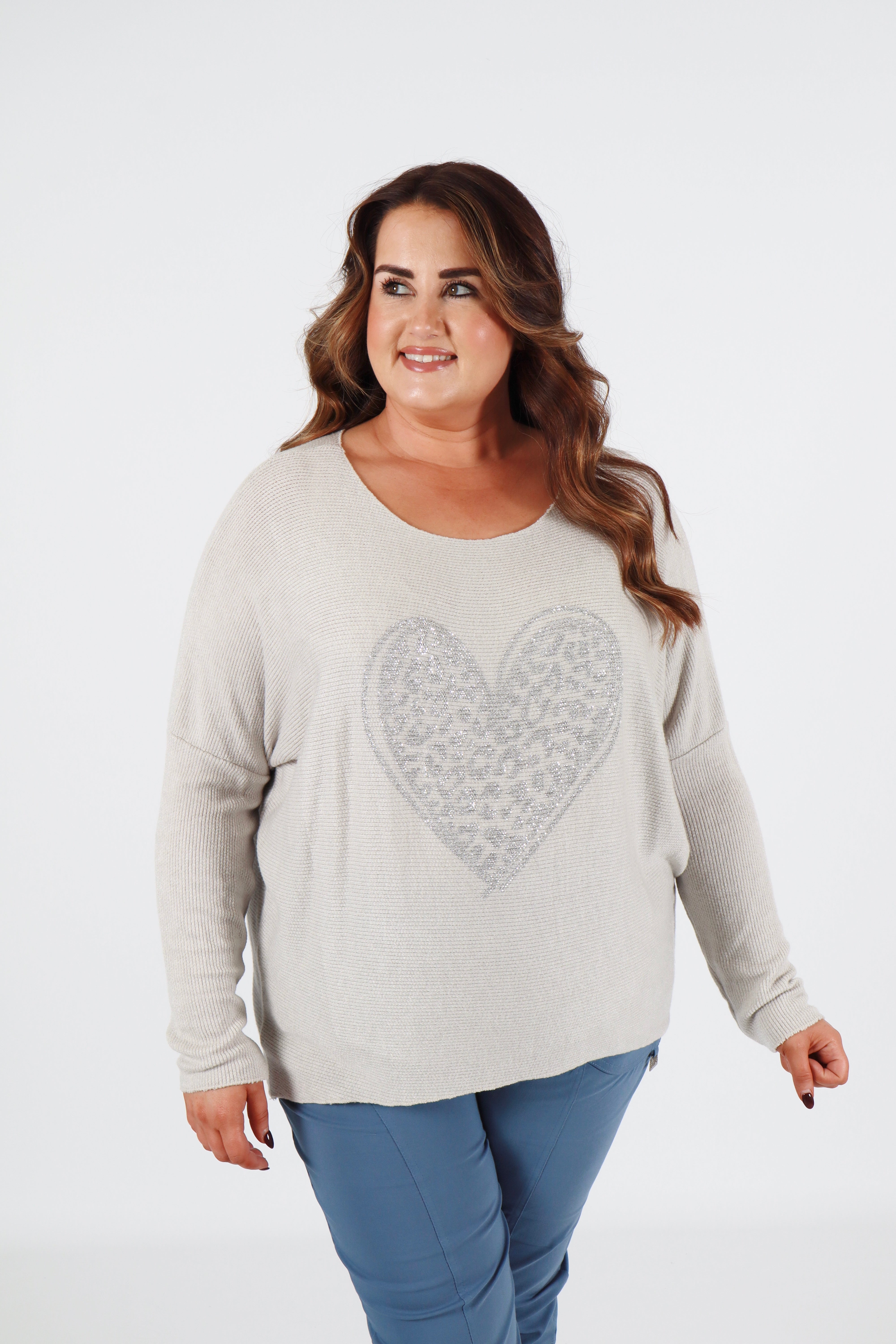 Kelsey Jumper in Beige | Plus Size Tops | Wardrobeplus.ie
