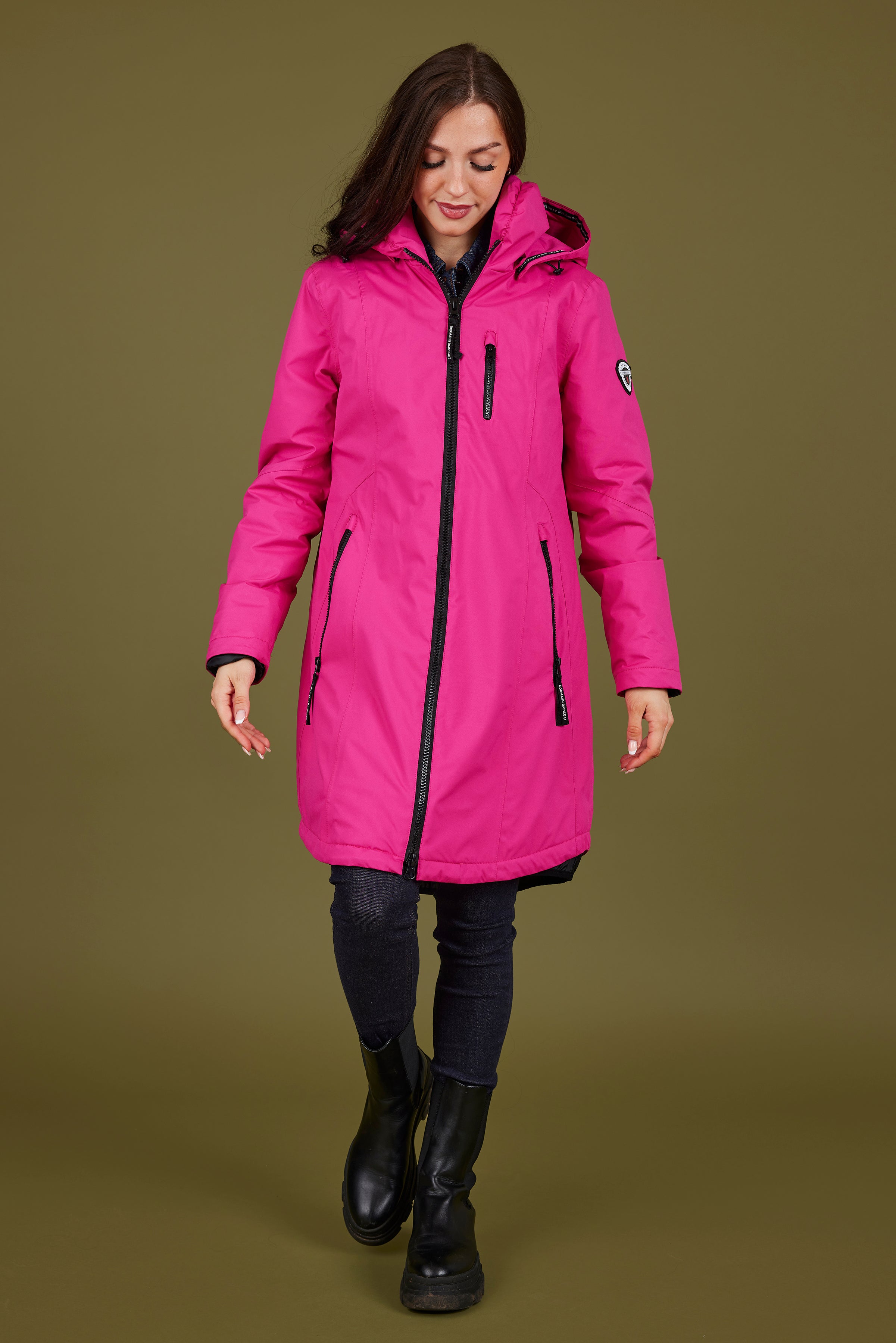 Normann Waterproof Coat in Pink | Plus Size Coats | Wardrobeplus.ie