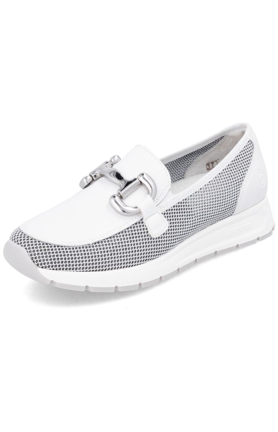 Remonte White Loafer Silver Buckle | Women's Shoes | Wardrobeplus.ie