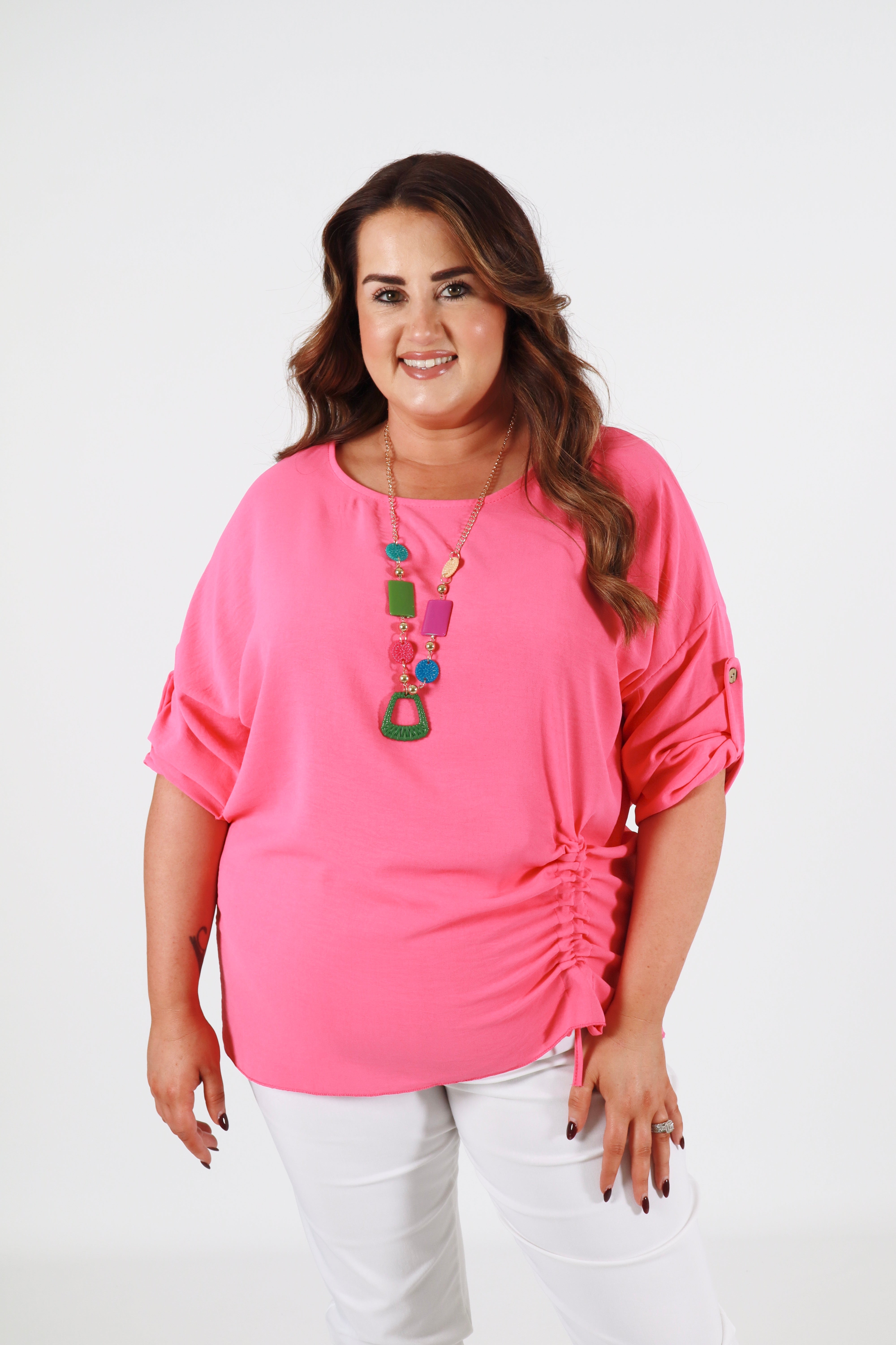 Stephanie Blouse in Pink | Plus Size Tops | Wardrobeplus.ie