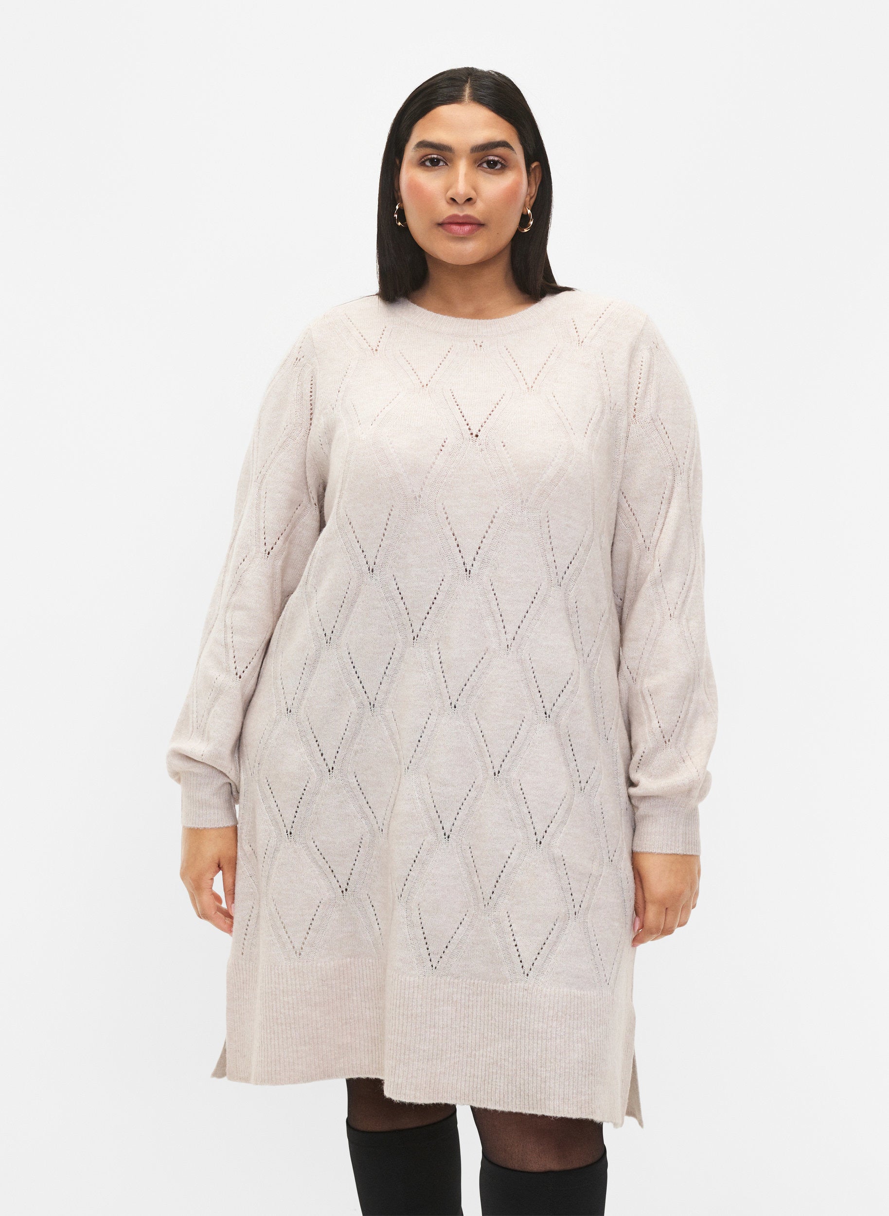 Zizzi Ziggi Beige Dress | Plus Size Clothing | Wardrobeplus.ie