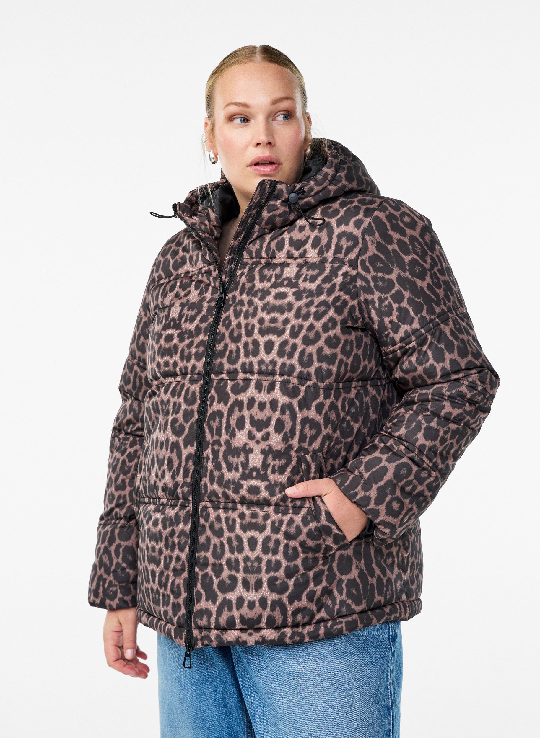 Zizzi Lea Jacket Leopard Print | Plus Size Coats | Wardrobeplus.ie