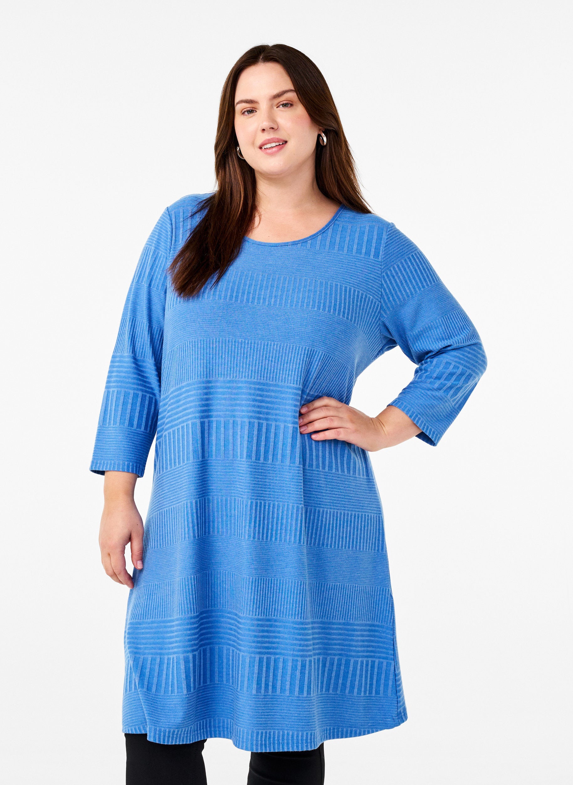 Zizzi Mari Dress in Blue | Plus Size Dresses | Wardrobeplus.ie