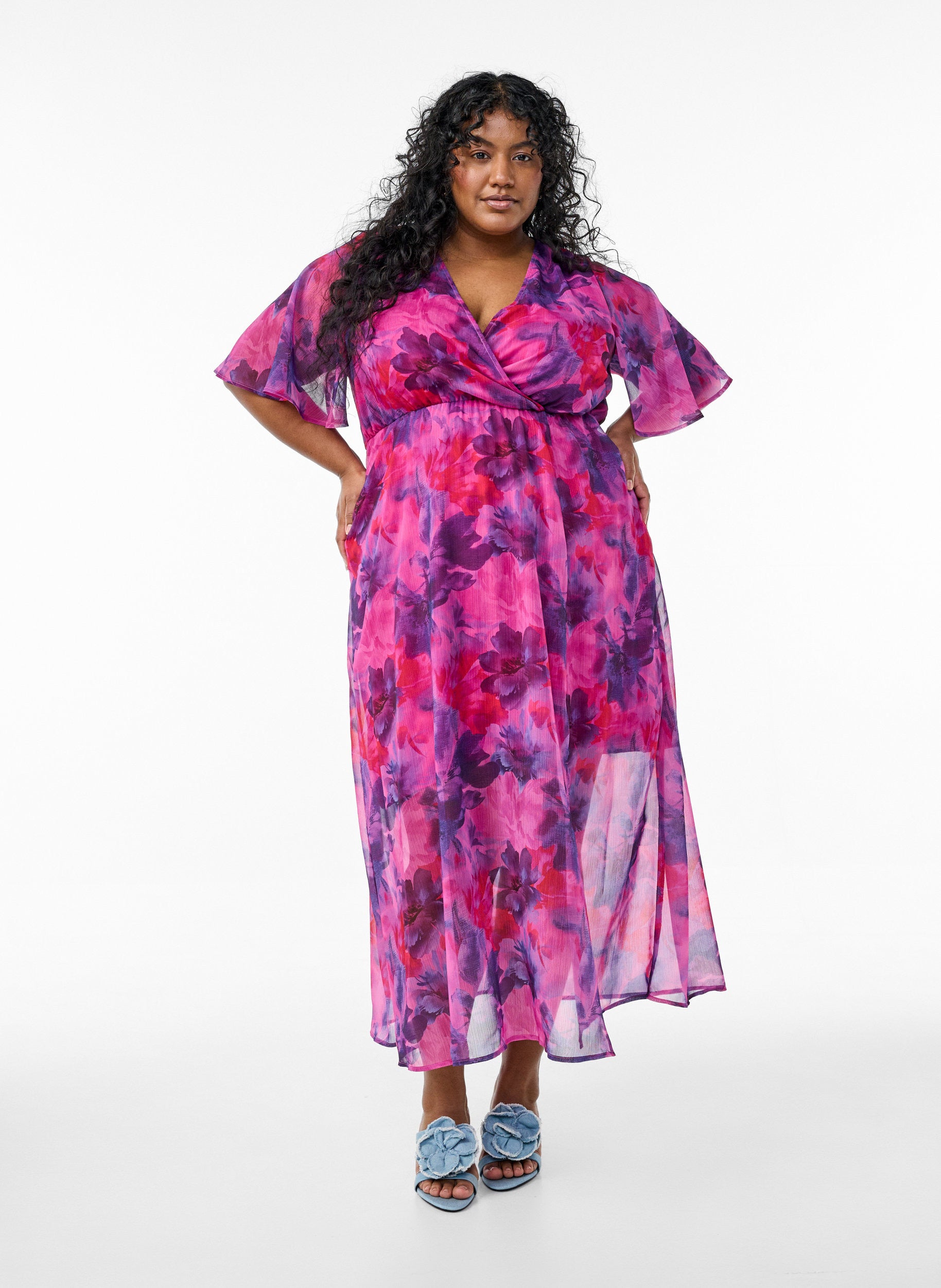 Zizzi Saina Dress in Purple | Plus Size Dresses | Wardrobeplus.ie