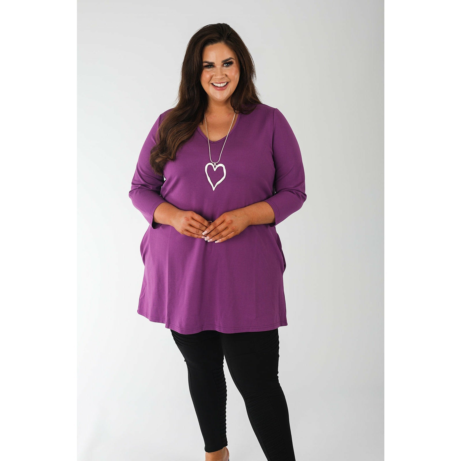 Mellomi Becky Tunic in Purple | Plus Size Clothing | Wardrobeplus.ie