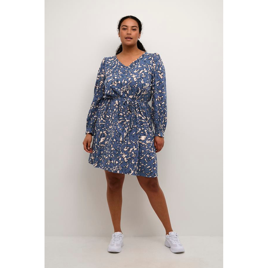 Kaffe Curve Vella Dress in Blue | Plus Size Clothing | Wardrobeplus.ie
